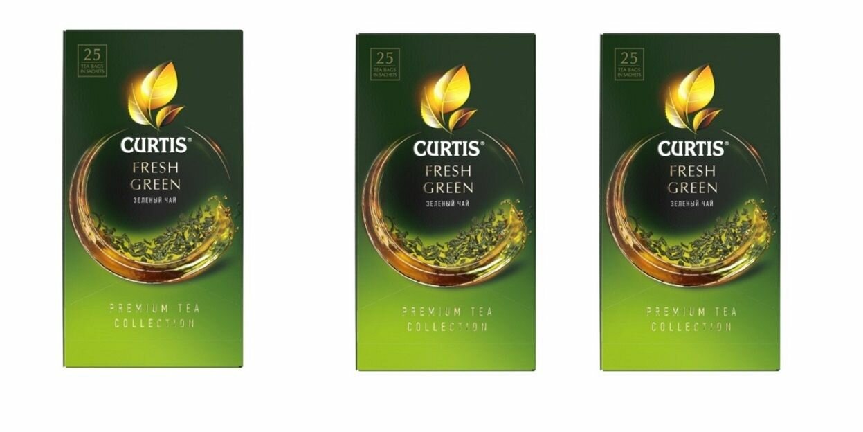 Curtis Чай Fresh Green, 25шт x1,7 гр, 3шт