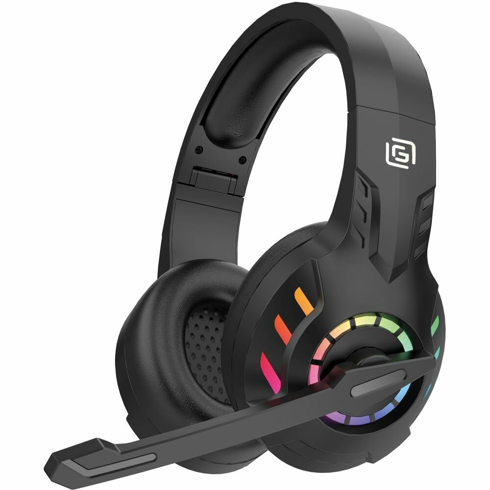 Гарнитура Oklick HS-L420G чёрный, беспроводная + проводная, Bluetooth, до 30 ч, подсветка