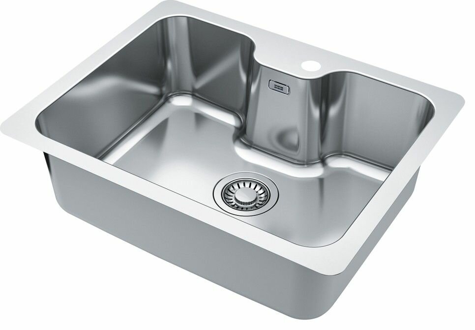 Franke BCX 110-55 TL мойка для кухни из нержавеющей стали AISI 304, 61х48 см, установка под столешницу, в комплекте стоп-вентиль и скрытый перелив — фото 1