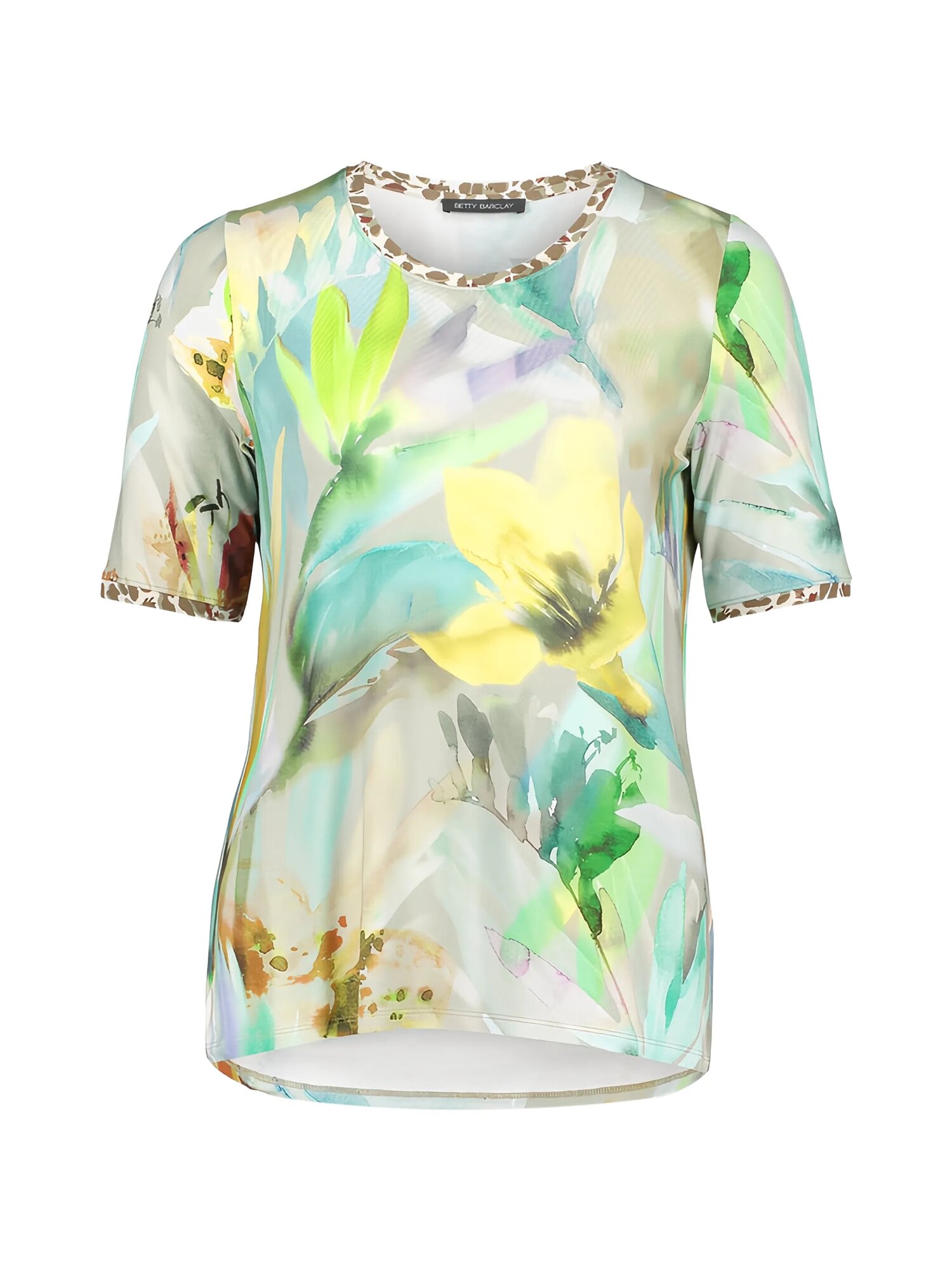 Футболка Betty Barclay Floral-print leopard-trim T-shirt
