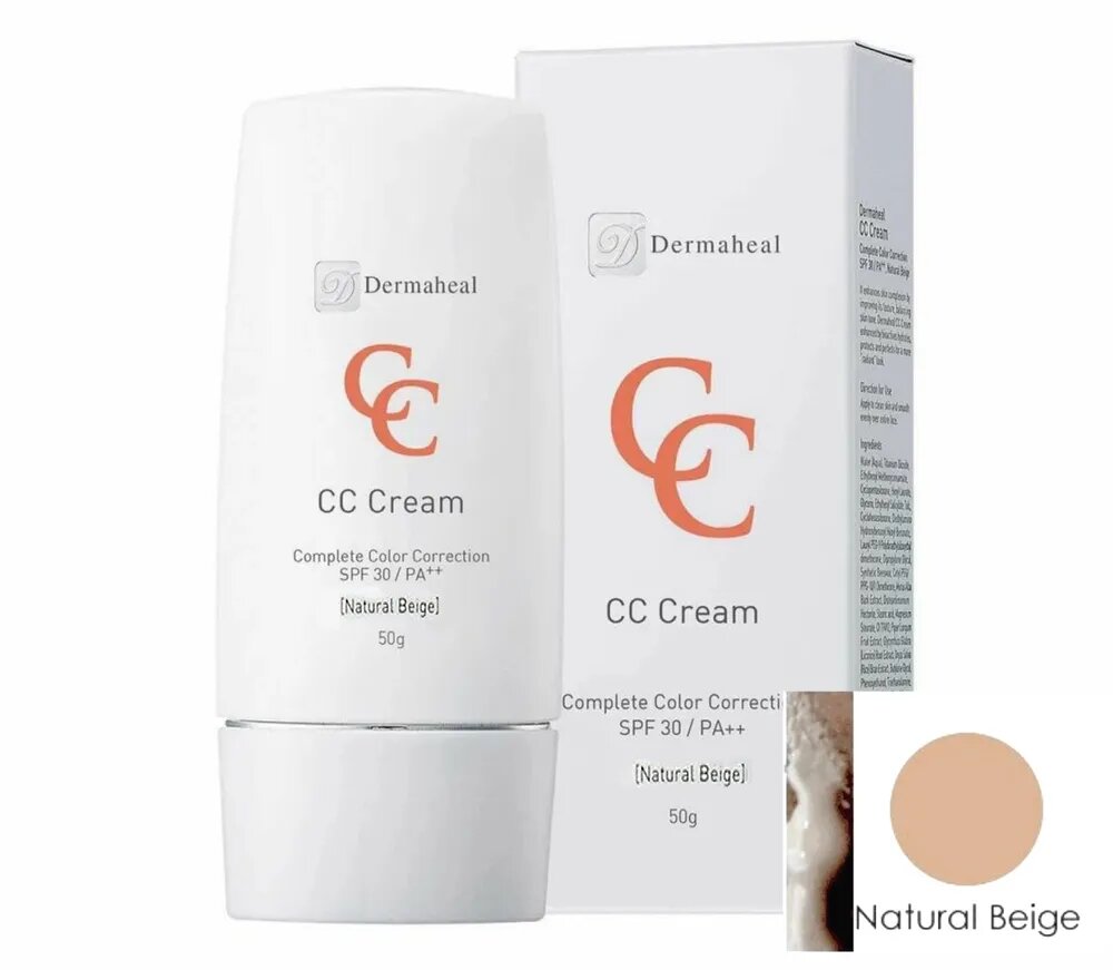 Dermaheal Увлажняющий и выравнивающий тон кожи крем-цветокорректор с защитой от солнца SPF30 СС Natural Beige натуральный бежевый 50гр.
