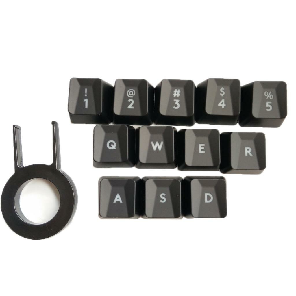 Клавиши для механических клавиатур G413 G613 G910 G810 G310, 12 шт, черные, Черный