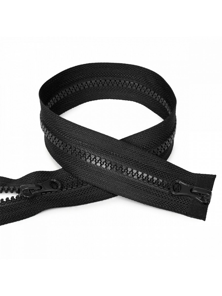 Молния Mzip трактор N5 2 замка, с усиленными звеньями, 90 см, цвет F322 черный 1 шт
