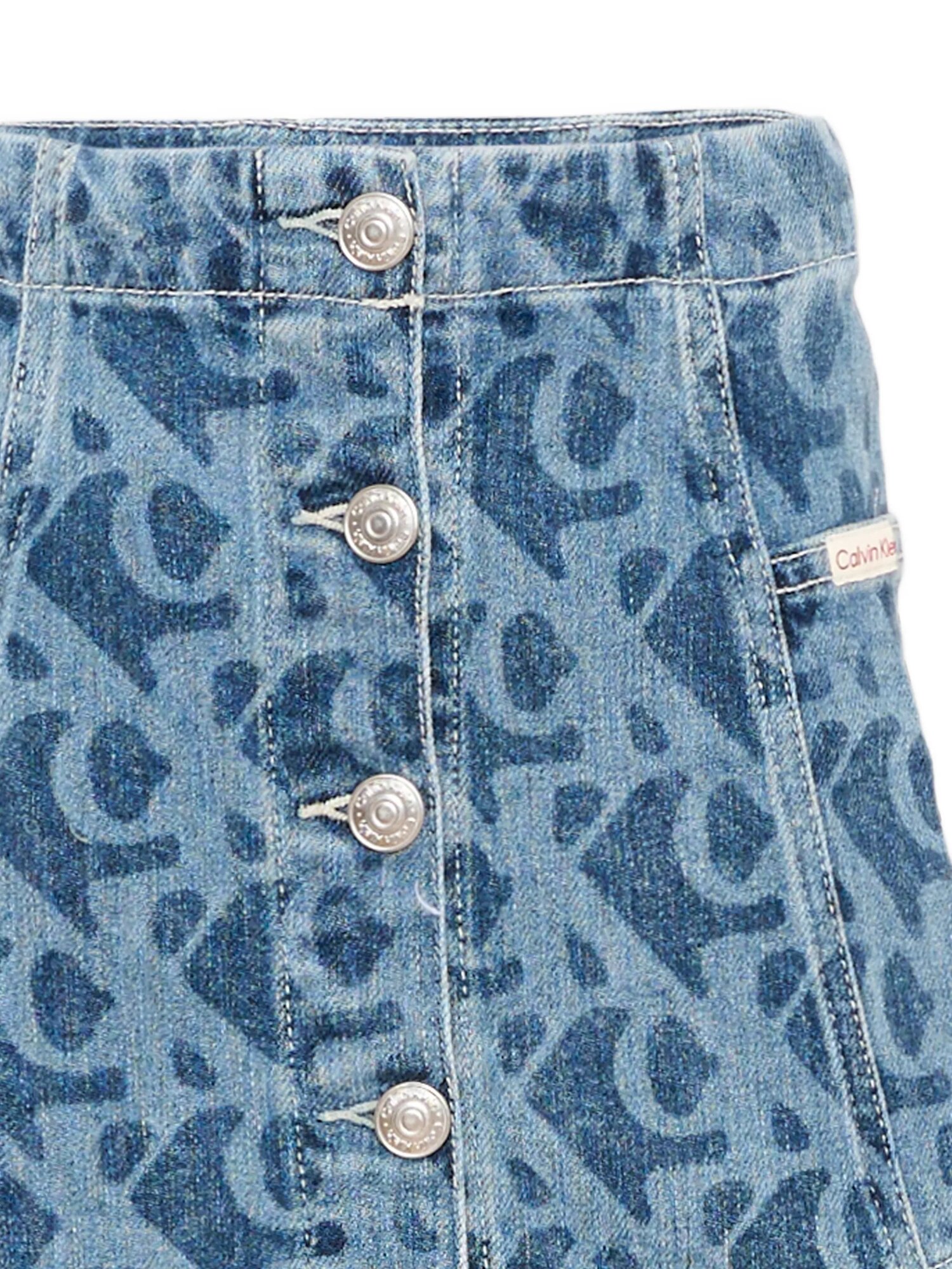 Юбка CALVIN KLEIN Logo-print button-front skirt, размер 12 лет — фото 1