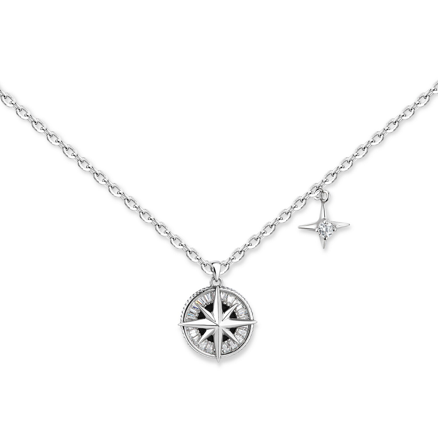 Колье Dewi, серебро, 925 проба, родирование, фианит