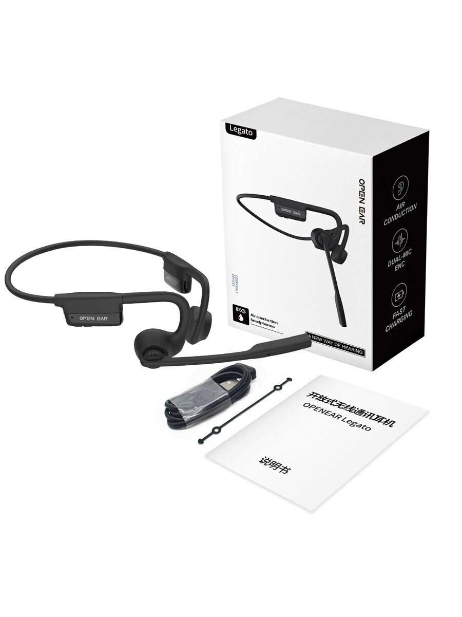 Наушники с костной проводимостью ZDK Openear Legato Black