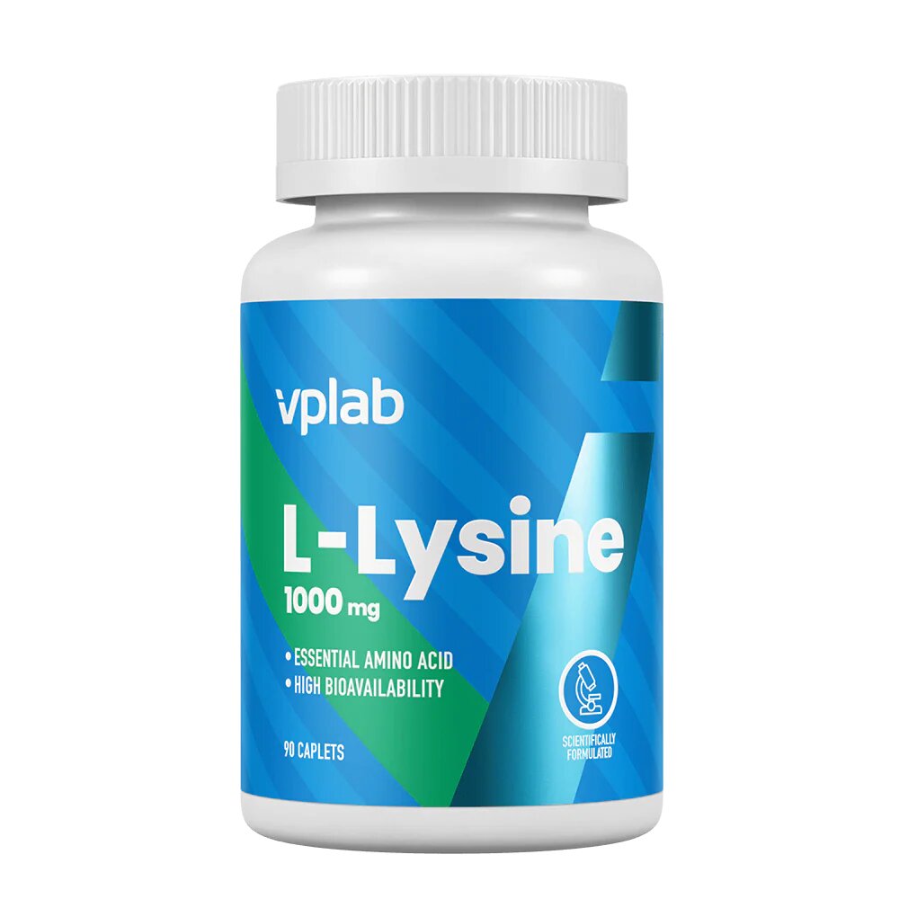 VPLAB L-Lysine, Аминокислота L-лизин для кожи, связок, костей, набора мышечной массы и иммунитета, 1000 мг 90 таблеток