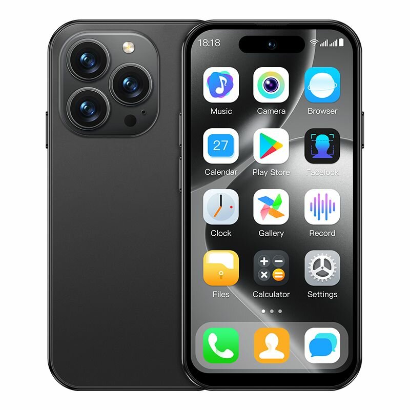 ONEMYTH Смартфон Смартфон ONEMYTH M17 Pro 4.0" Мини-смартфон 2гб RAM 16гб ROM Android10.0 Разблокировка для распознавания лиц 2000mAh 4G Маленький мобильный телефон Global 2/16 ГБ, Nano-SIM, черный