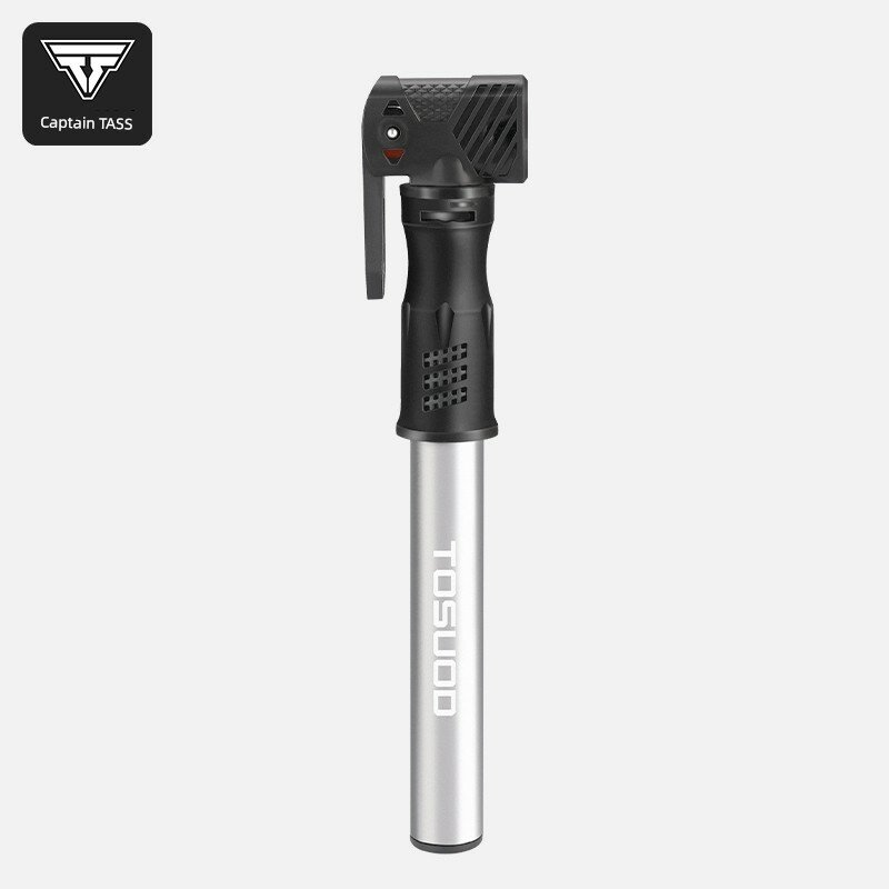 Компактный мини-насос для велосипедов, 120PSI, серебристый цвет, с креплением на автомобиль, подходит для горных и
