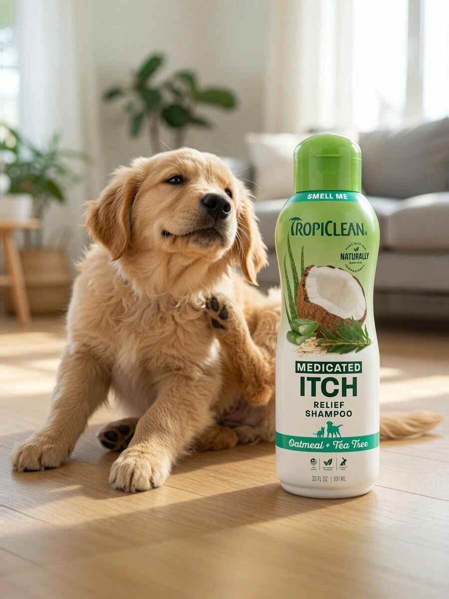 TropiClean Овсяный шампунь для собак для облегчения зуда кожи