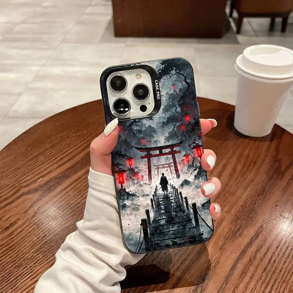 Чехол для телефона с аниме-самураем для iPhone 16 15 14 13 12 11 17 Черный, z8, For iPhone 17pro max