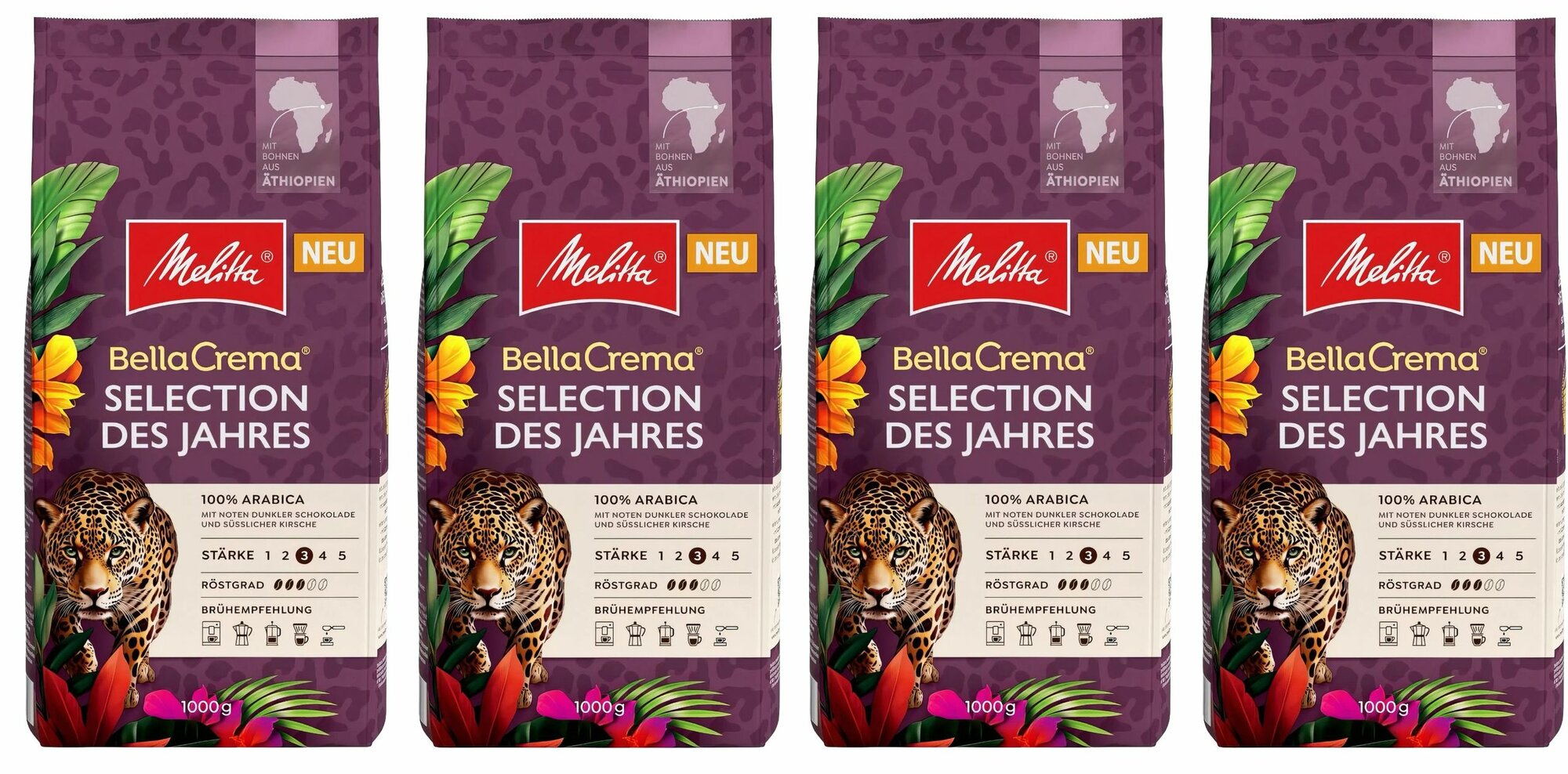 Кофе в зернах MELITTA BellaCrema Selection Des Jahres 100% Арабика (Германия) 1000 гр. х 4 шт.