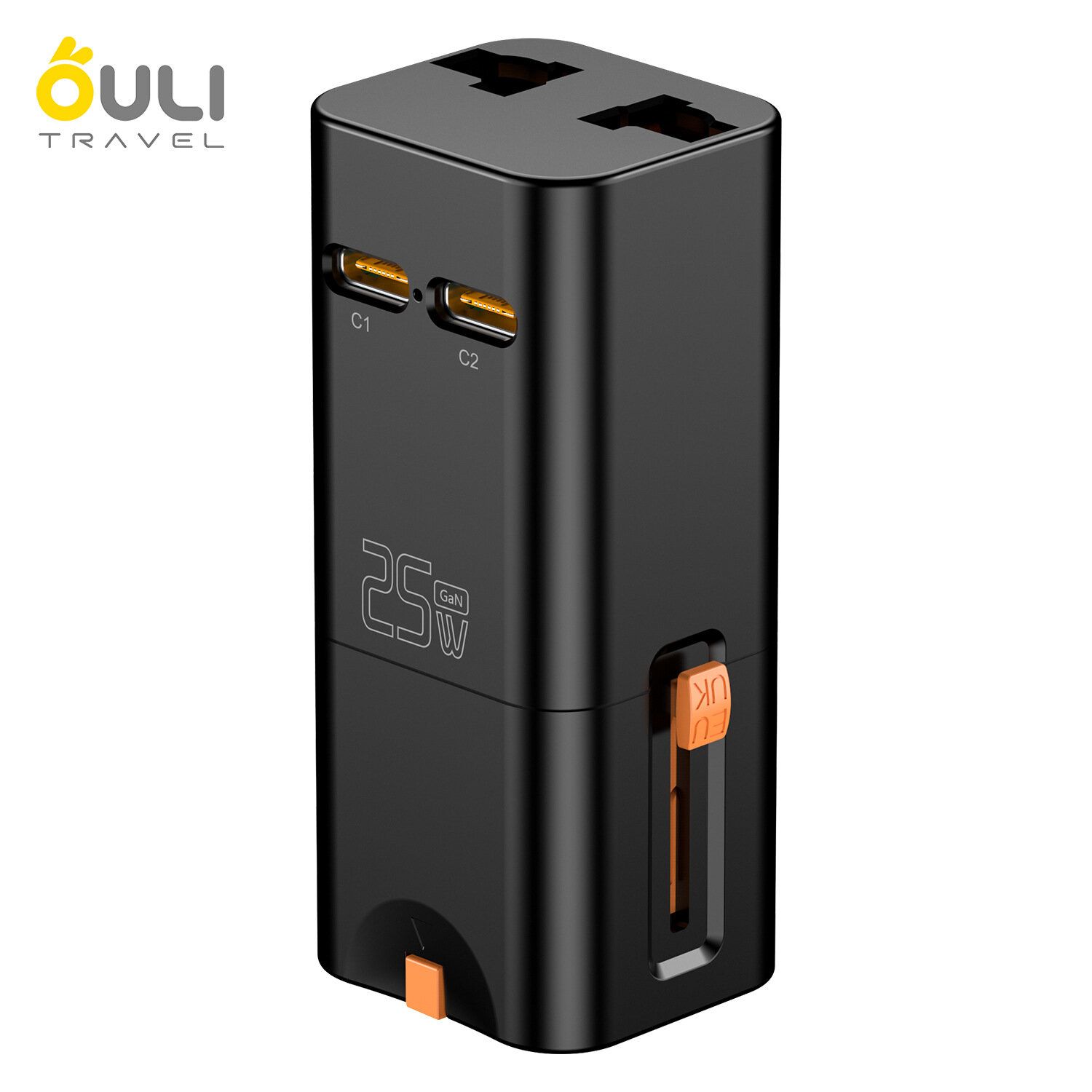 Новый адаптер-конвертер для быстрой зарядки Amazon Global Plug Lipstick 25W GaN, миниатюрный, для путешествий.