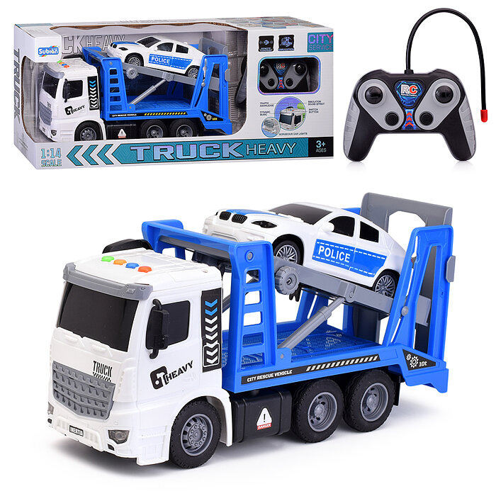 Машина S977-117B "Автовоз" р/у, 1:14 (свет, звук), 27 MHz в коробке