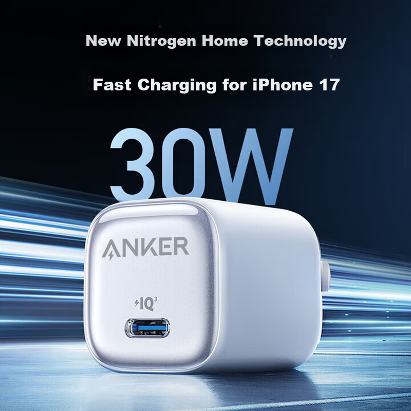 ANKE 30W Ice Point Быстрая зарядка PD GaN Type-C для iPhone 16/14 iPad DJI Pocket 4 Цвет：Ледяная зарядка Черный