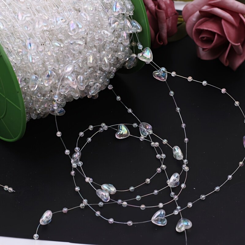 Сердечная леска с гипсофилой, 5 м, украшение на День святого Валентина, DIY, свадебный букет, цветочный декор, цвет: Волшебный
