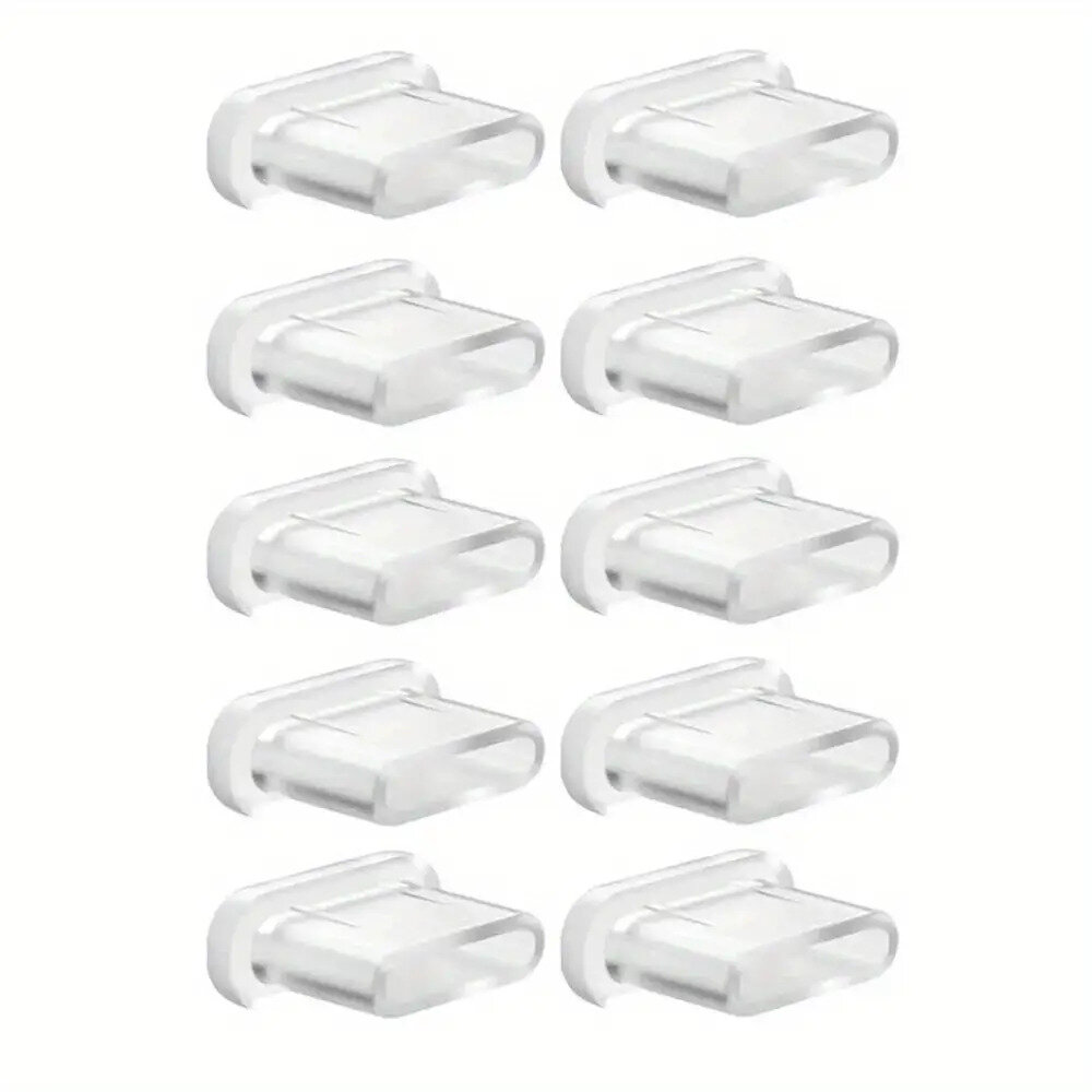 Заглушки для порта USB-C, 10 шт, прозрачные, пылезащитные, для смартфонов, планшетов, камер и электронных книг.