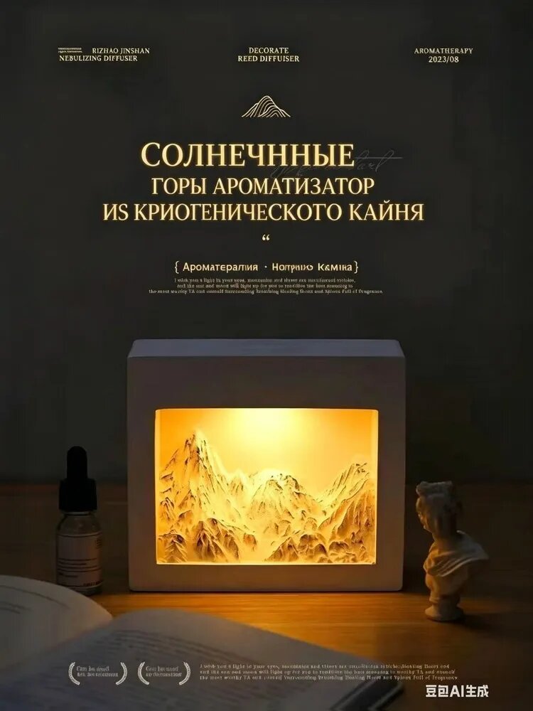 Аромат для дома Персик и Улун на белой снежной горе, подарочная упаковка