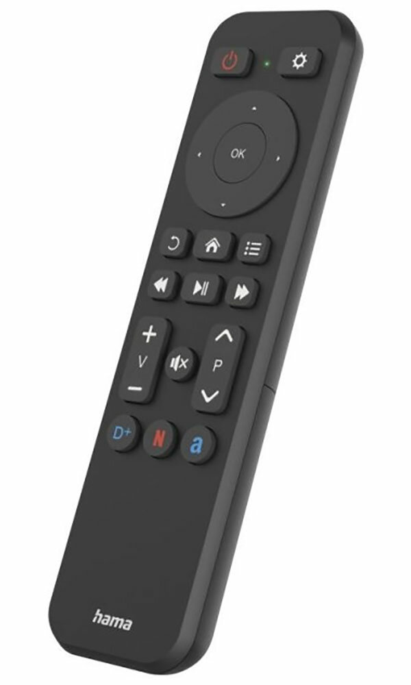 Пульт дистанционного управления Hama ТВ + кнопка Netflix, Prime Video, Disney+, черный (221050)