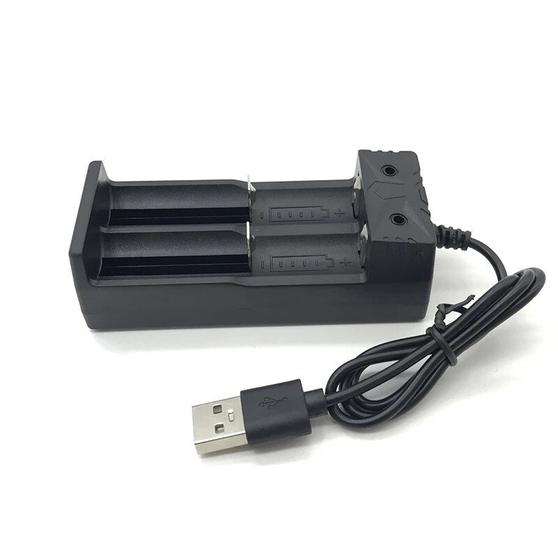 Зарядное устройство для литиевых аккумуляторов 18650, двойной слот, USB, 3.7V, совместимо с 18500/18490/16340/14500