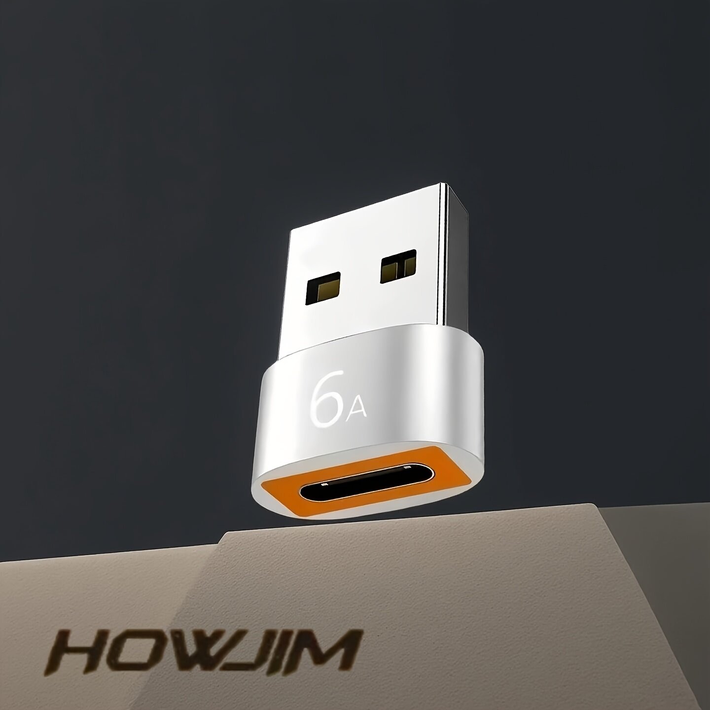 USB to Type-C адаптер 6A, быстрая конвертация, для мобильных телефонов и планшетов, серебристый