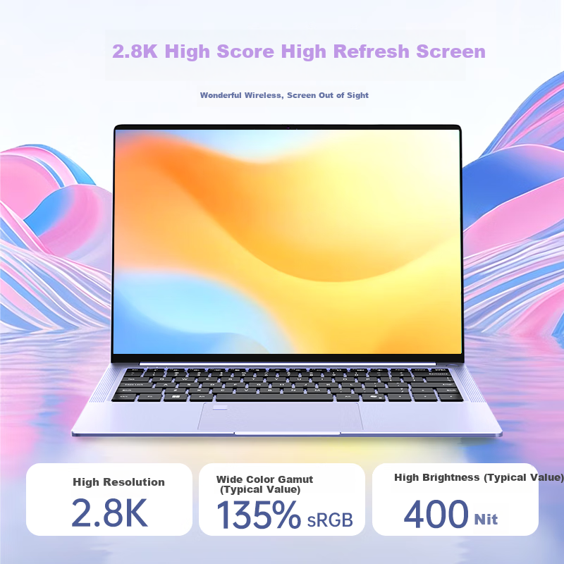 AIERXUAN 14-дюймовый ультратонкий ноутбук Core i7 32GB ОЗУ 1TB SSD 2.8K экран для студентов, игр и офисной работы