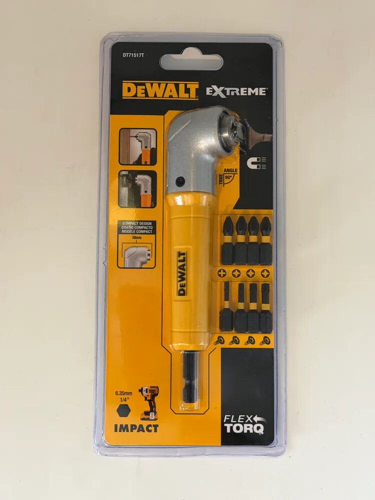 Универсальный угловой адаптер DEWALT DWARA с гибким валом и магнитным кольцом для отверток: удлинитель, поворотный механизм, комплект переходников