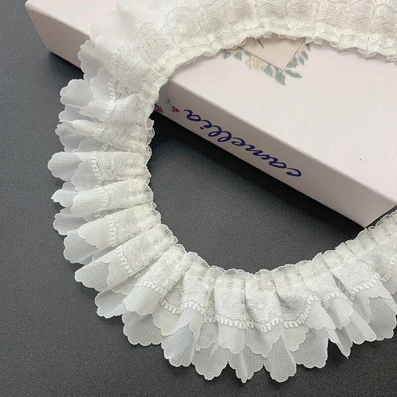 Кружевная тесьма из шифона белого цвета 2 ярда wide5cm