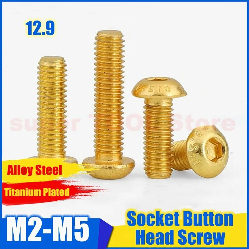 Винты с полукруглой головкой GooBetter M2 M2.5 M3 M4 M5 12.9 класса M3, 50Pcs, 10mm