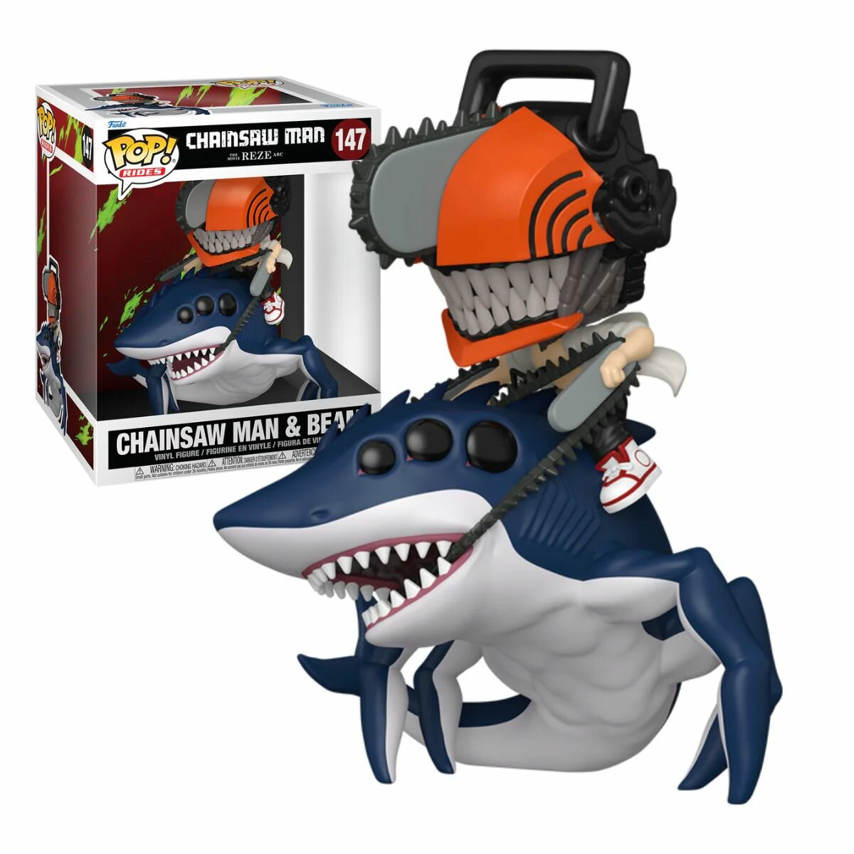Фигурки Funko Pop RIDES - Коллекционная фигурка Chainsaw Man & Beam - Фанко 147