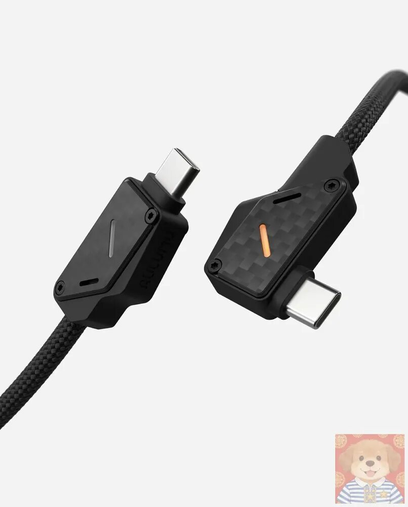 USB-C Кабель для мобильных устройств, 1.2 м, черный, медный проводник, поддержка 4K и быстрая зарядка Power Delivery