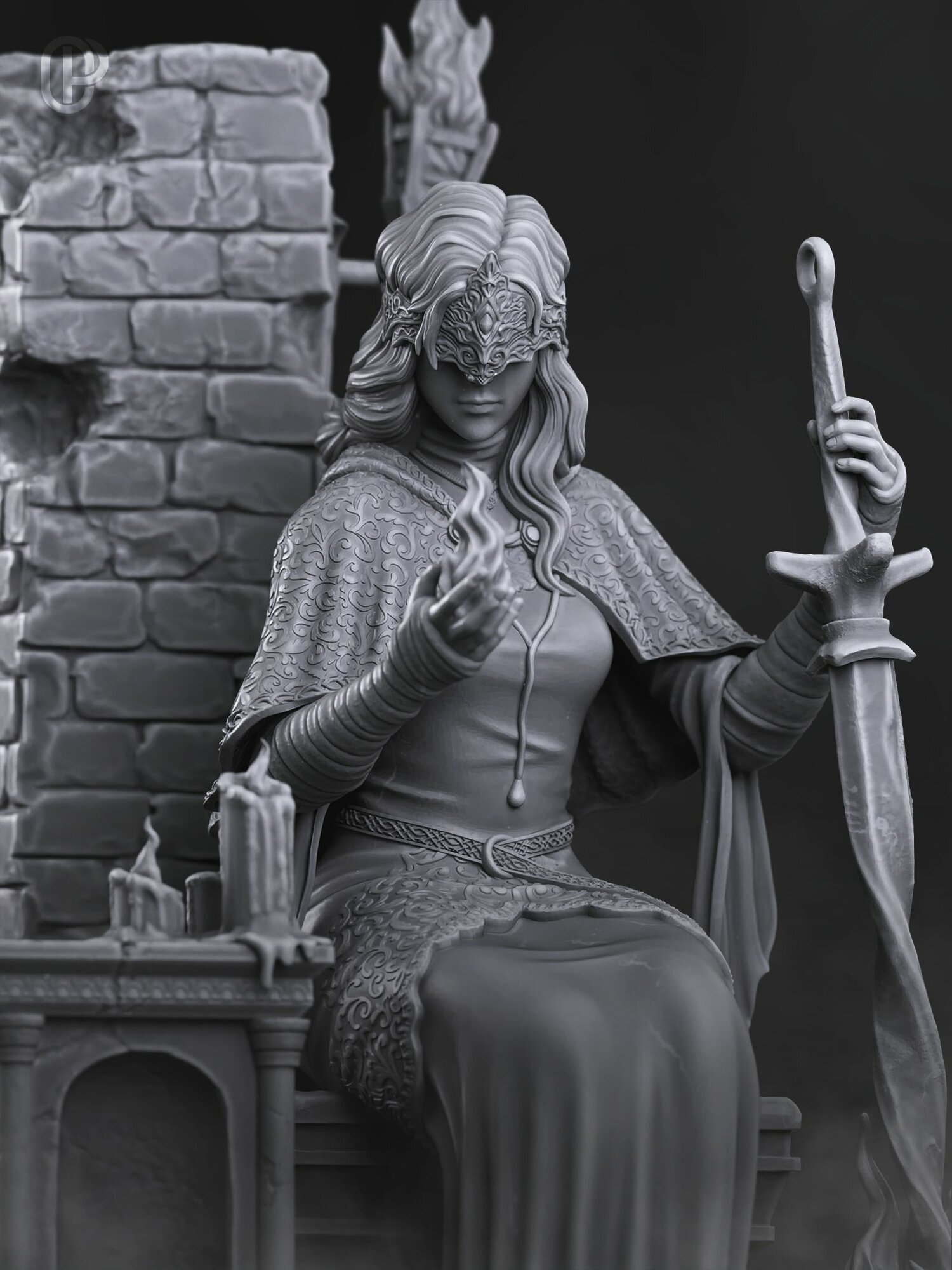 Миниатюра Хранительница огня / Dark Souls Fire Keeper - FromSoft (75мм)