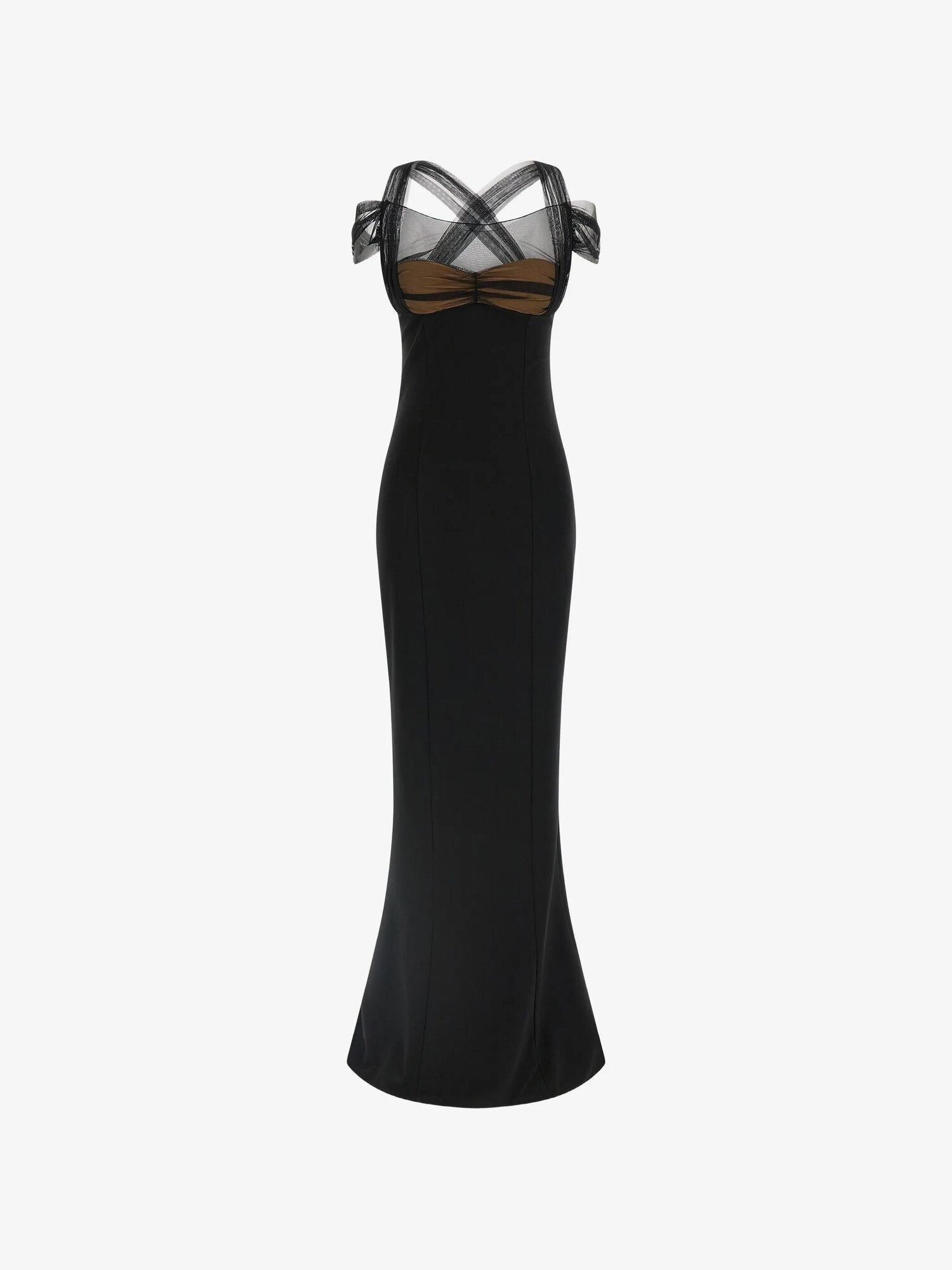 Платье Draped tulle maxi dress