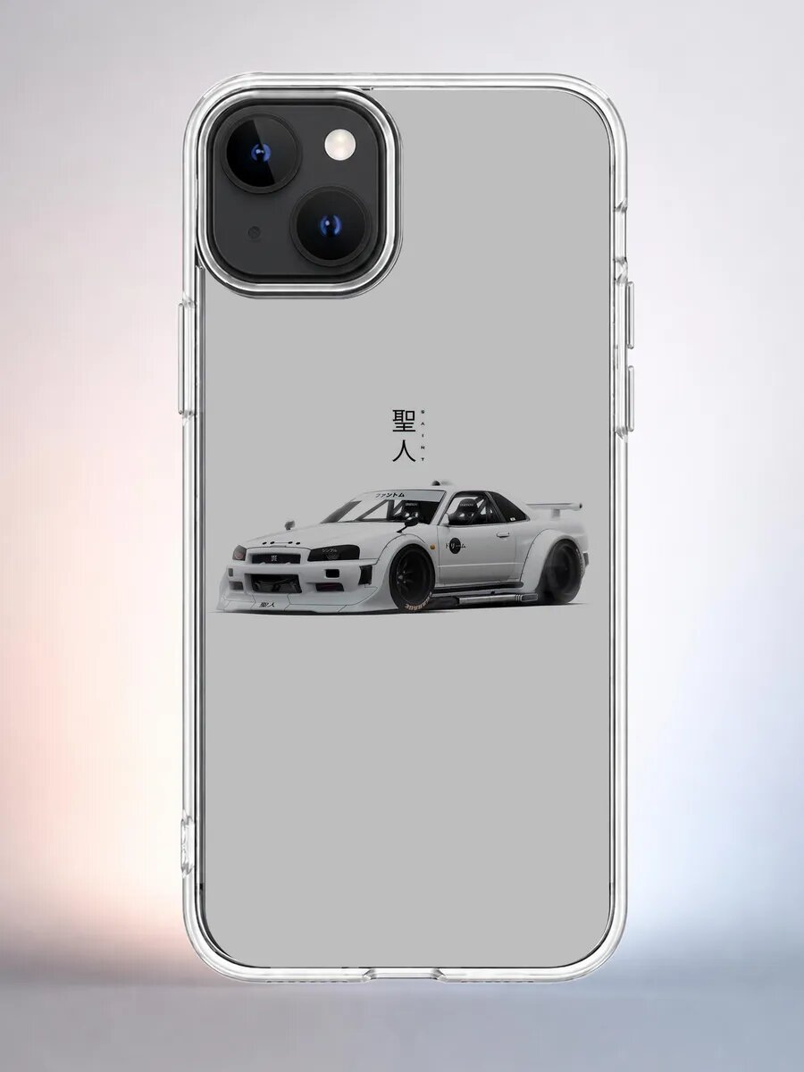 Чехол iPhone 13 спорткар jdm силиконовый прозрачный