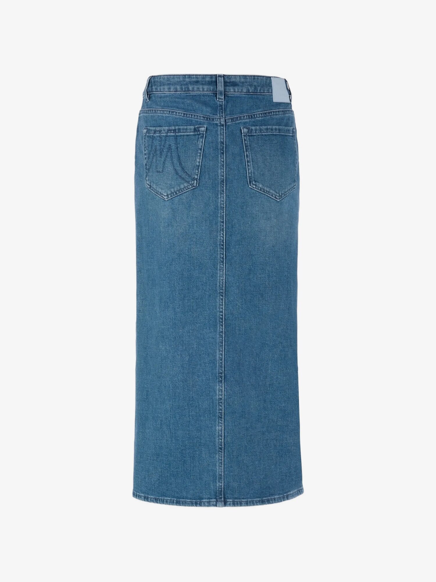 Юбка MARC CAIN Front-slit logo-patch midi skirt, размер 38, синий — фото 1