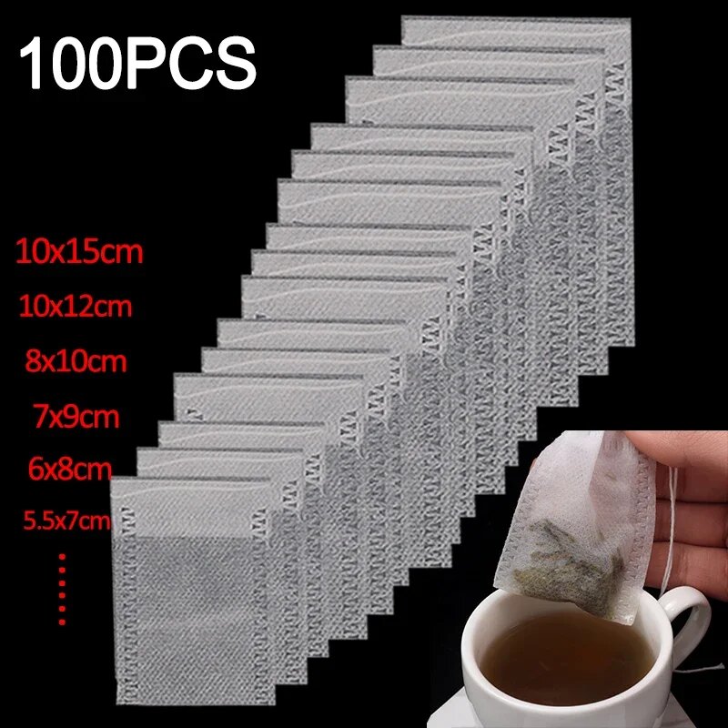 Одноразовые чайные пакетики из нетканого материала, 50/100 шт. 100Pcs, 10x15cm