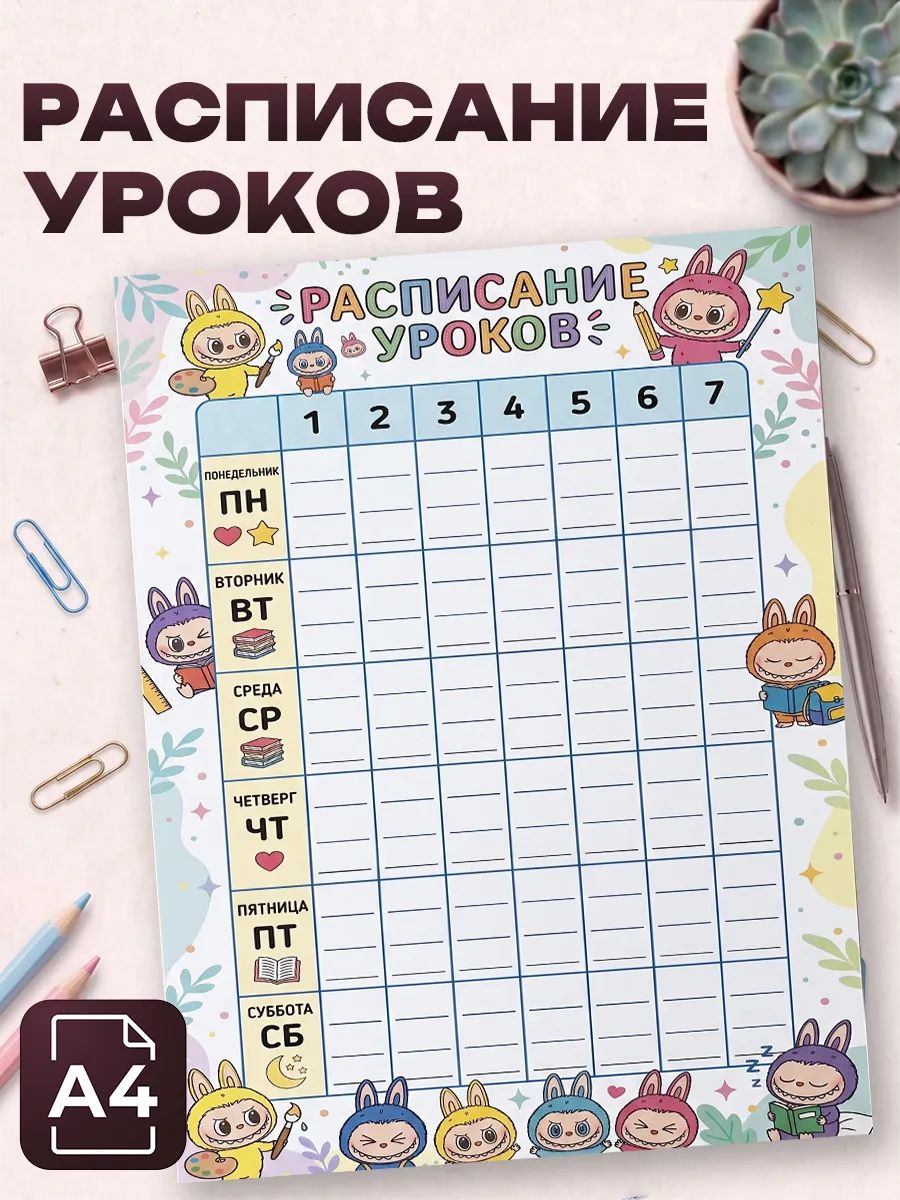 Расписание уроков лабубу