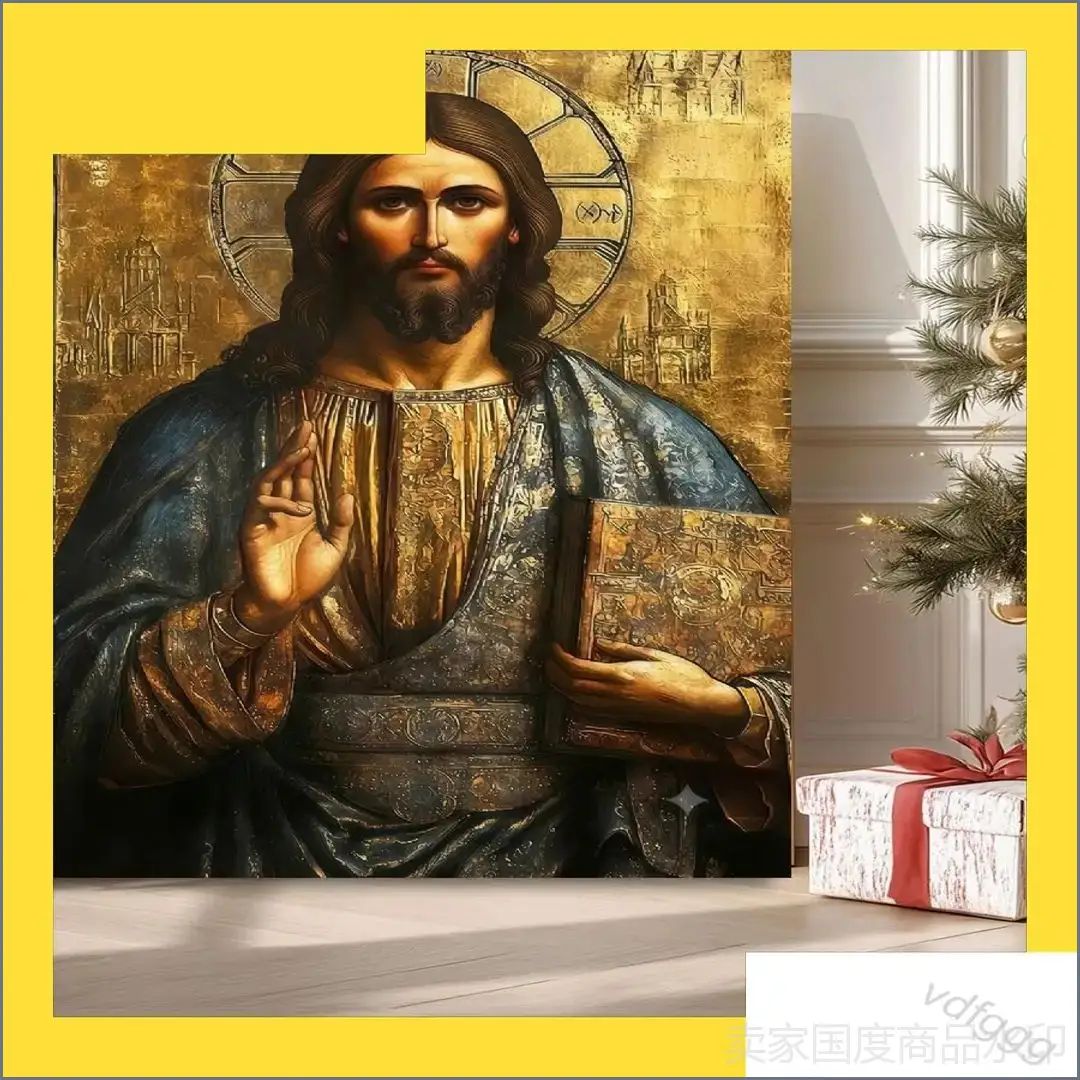 Икона Иисуса Христа Спасителя на холсте 50 х 75-cajjbe