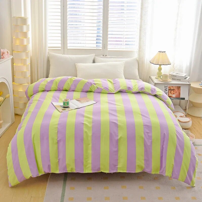 Пододеяльник 100% хлопок зелёные полоски для девочки 200x230cm 1 piece, 11