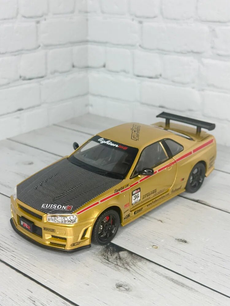 Коллекционная машинка металлическая Nissan Skyline GTR R34
