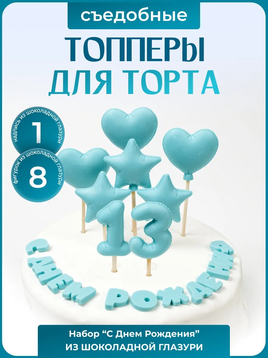 Топпер с днем рождения 13 лет