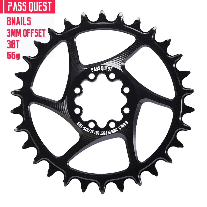 SRAM Force 8-Болтовая Зубчатая Шестерня 3 мм Смещение 30T Черная Деталь для Прямой Установки на Велосипед