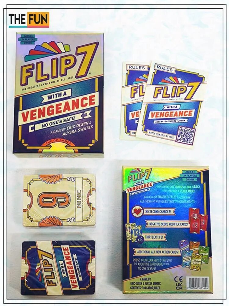 Игра настольная карточная Flip 7 WITH A VENGEANCE Board Game () Новая Версия Игры для дома для семьи для детей для компании
