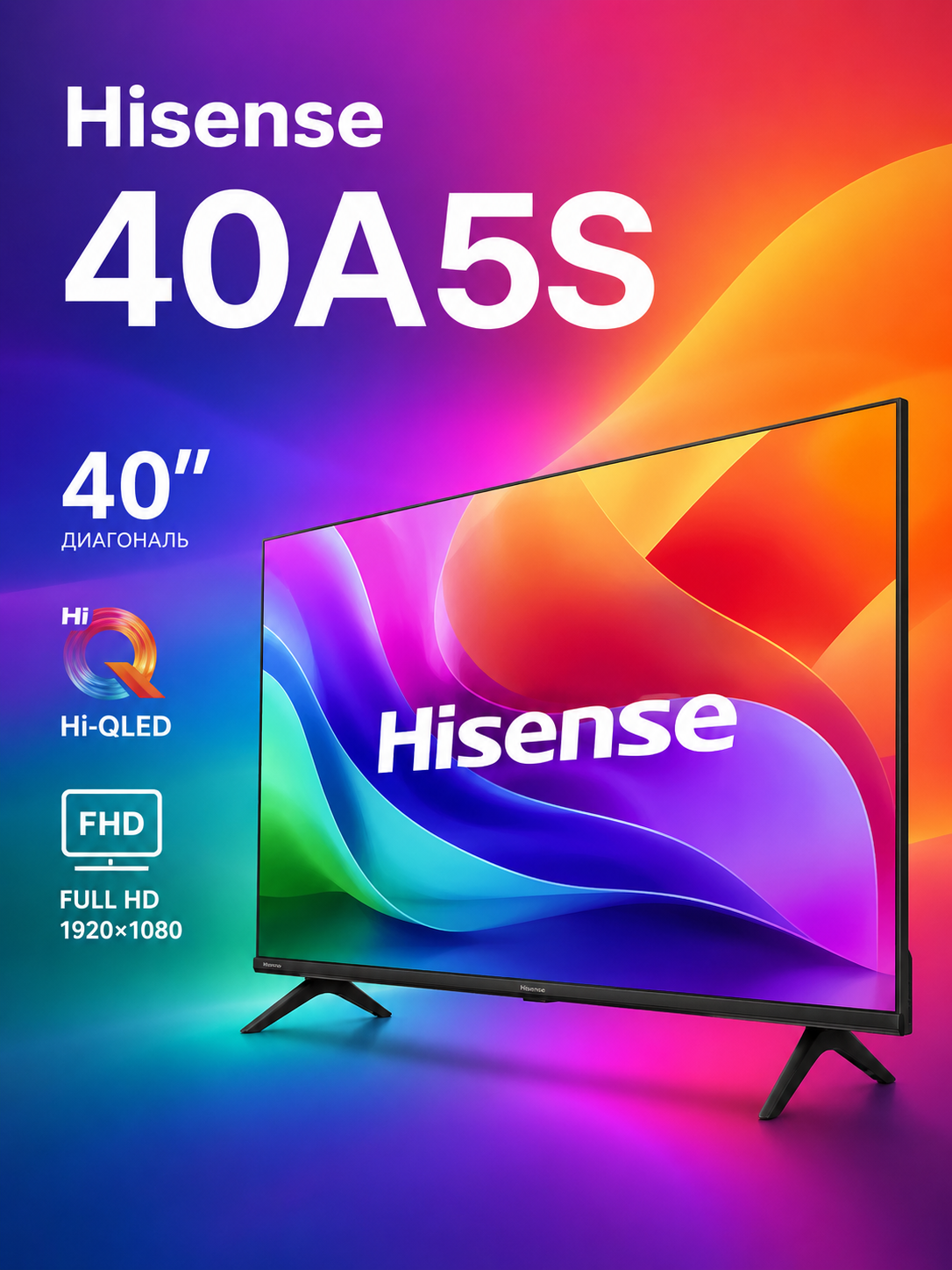 Телевизор Hisense 40" 40A5S, черный