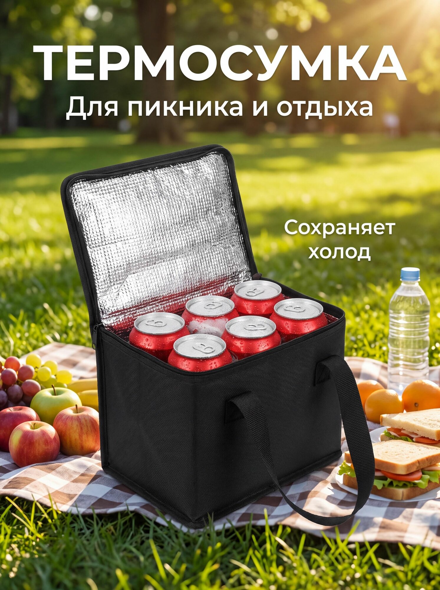 Термосумка большая . Сумка холодильник для доставки еды