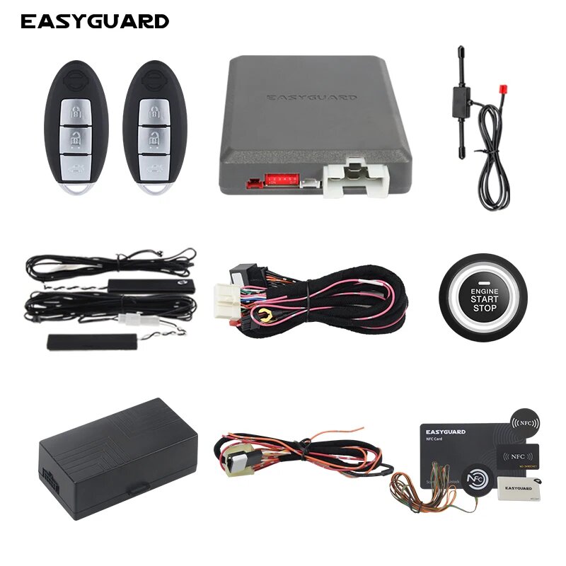 EASYGUARD CAN BUS Plug & Play подходит для Subaru Outback 2010, PKE, автомобильная сигнализация, дистанционный стартер, кнопка запуска