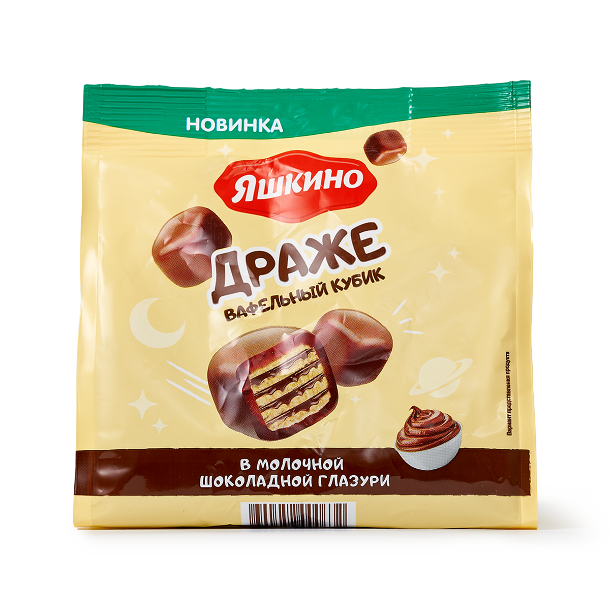 Драже Вафельный кубик «Яшкино» в молочной шоколадной глазури