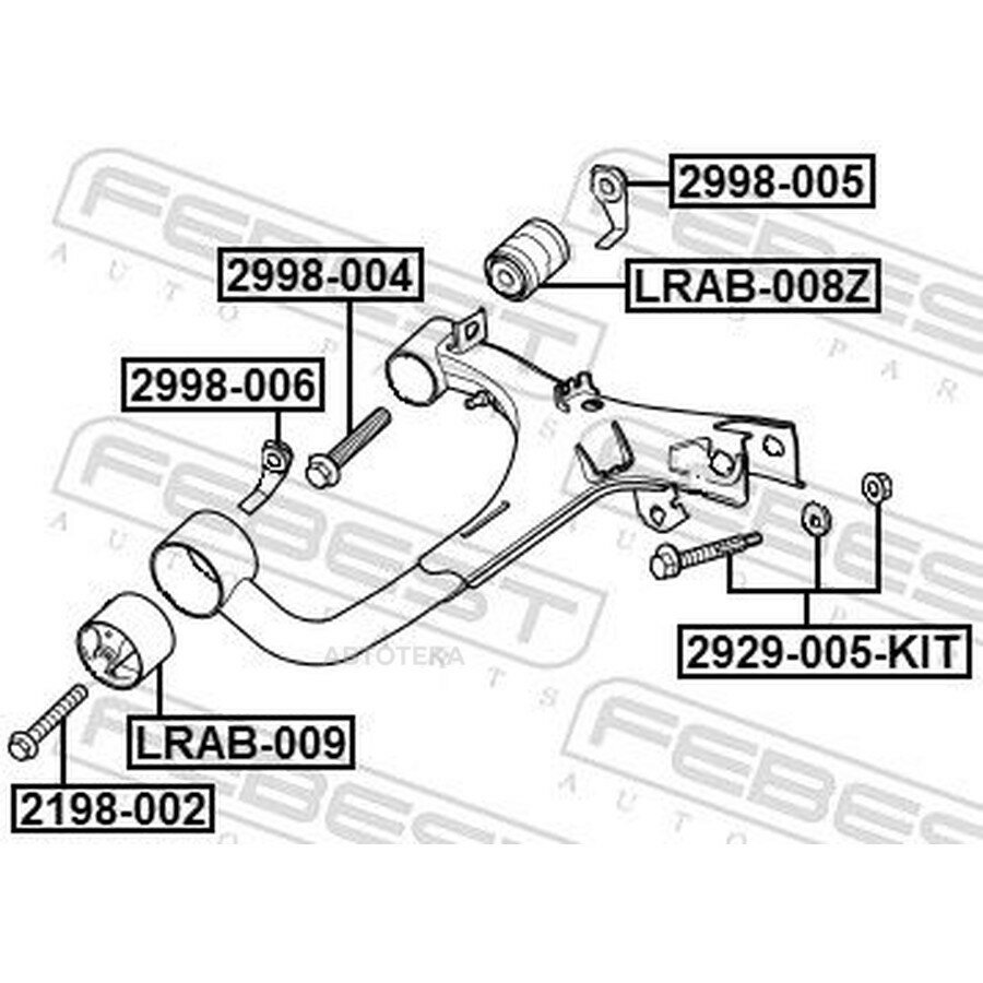 Гайка LAND ROVER RANGE ROVER SPORT -09 FEBEST 2998005