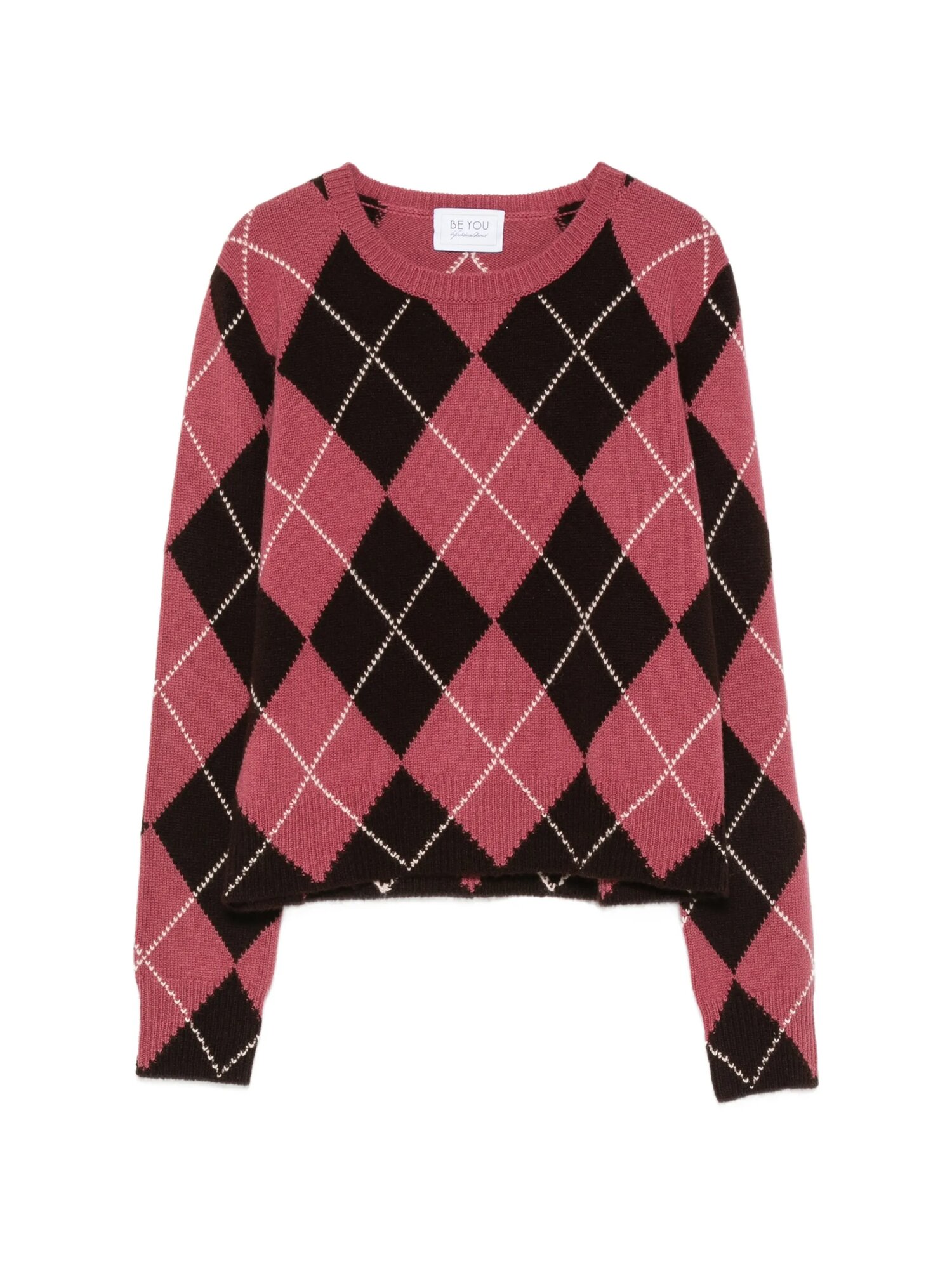 Свитер BE YOU Argyle-pattern crew neck sweater