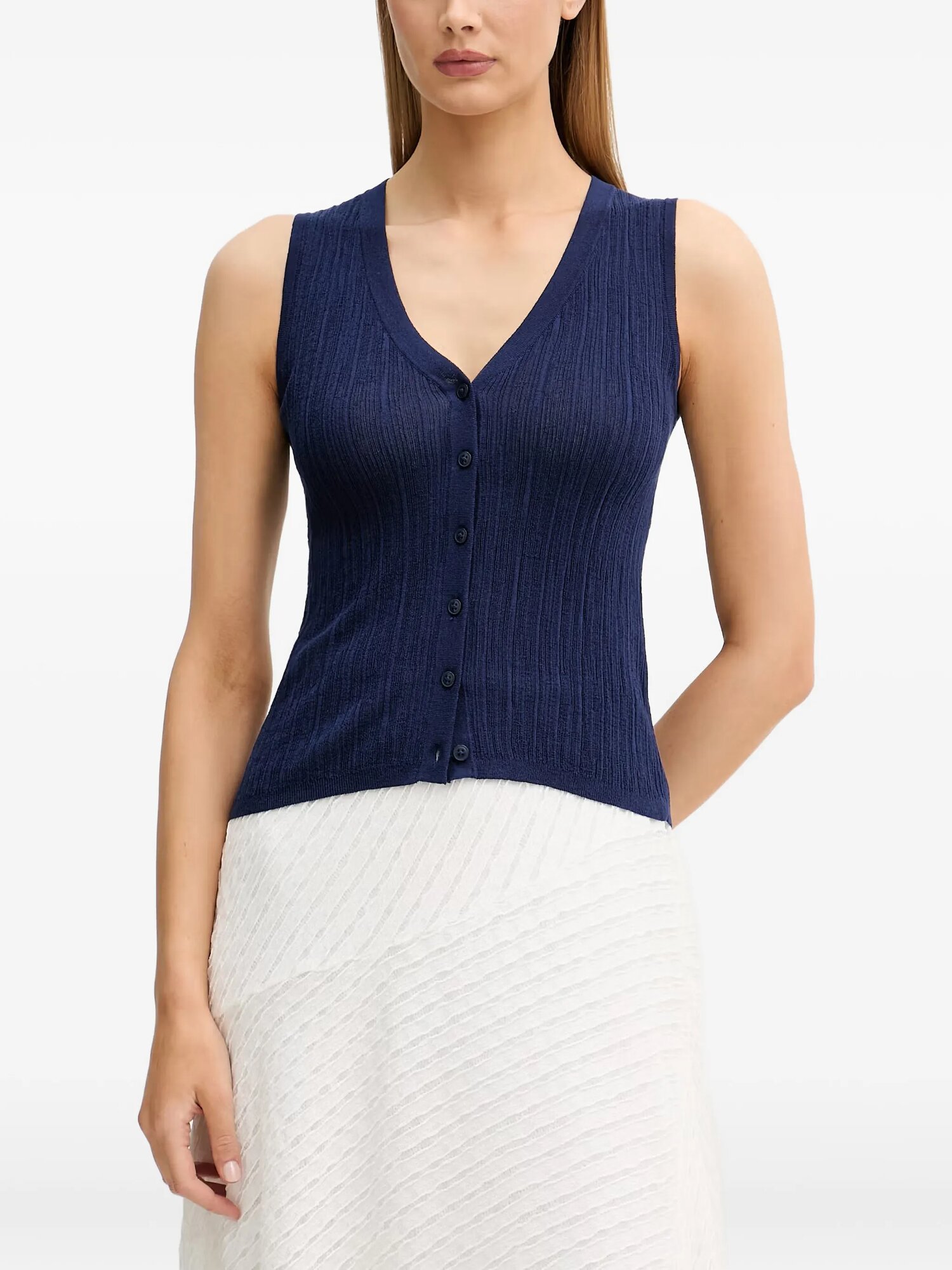 Жилет Ribbed-knit V-neck vest